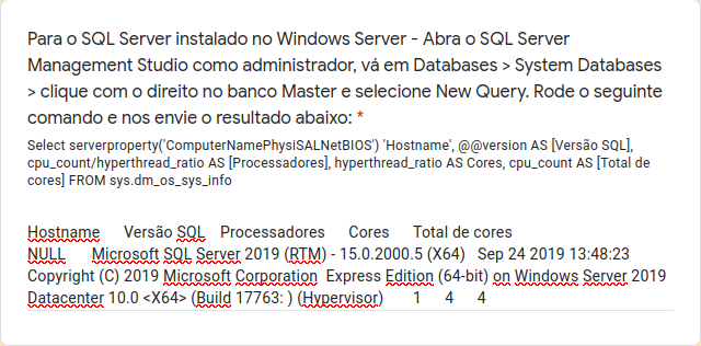 Como gerar via query a versão do SQL Server instalado no seu servidor ...