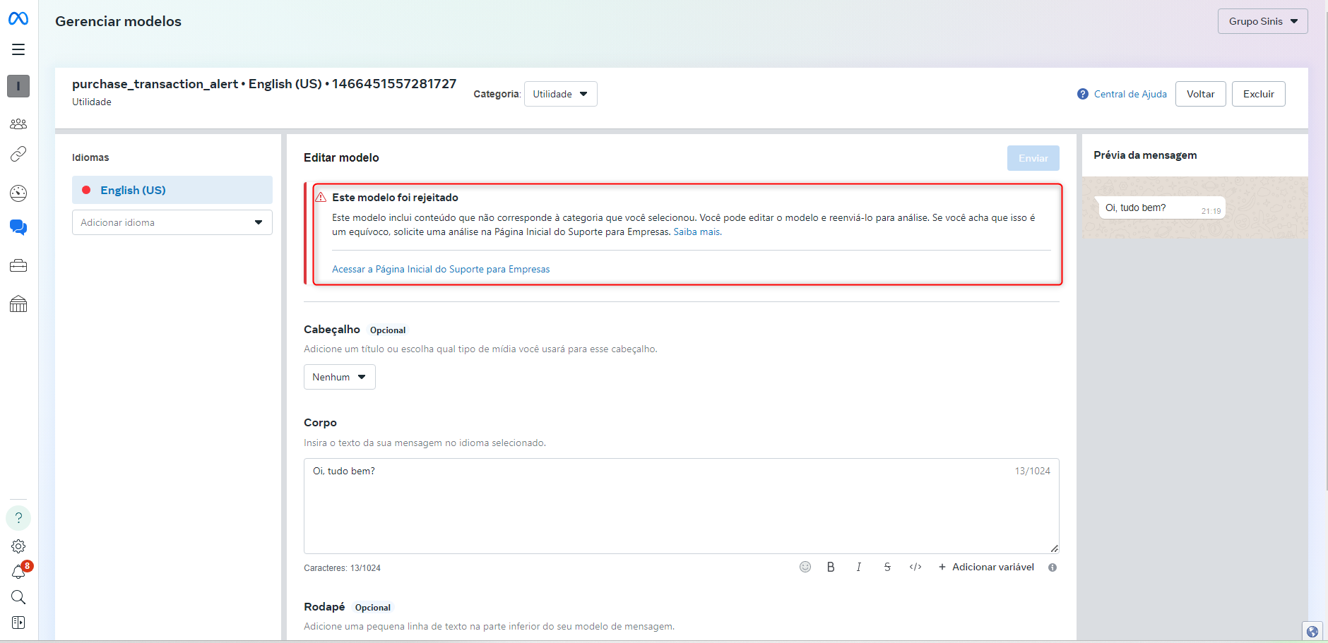Templates no WhatsApp Business API – Tutoriais Umbler