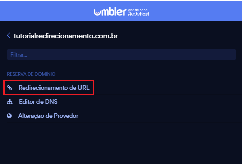 Criando um redirecionamento de URL – Tutoriais Umbler